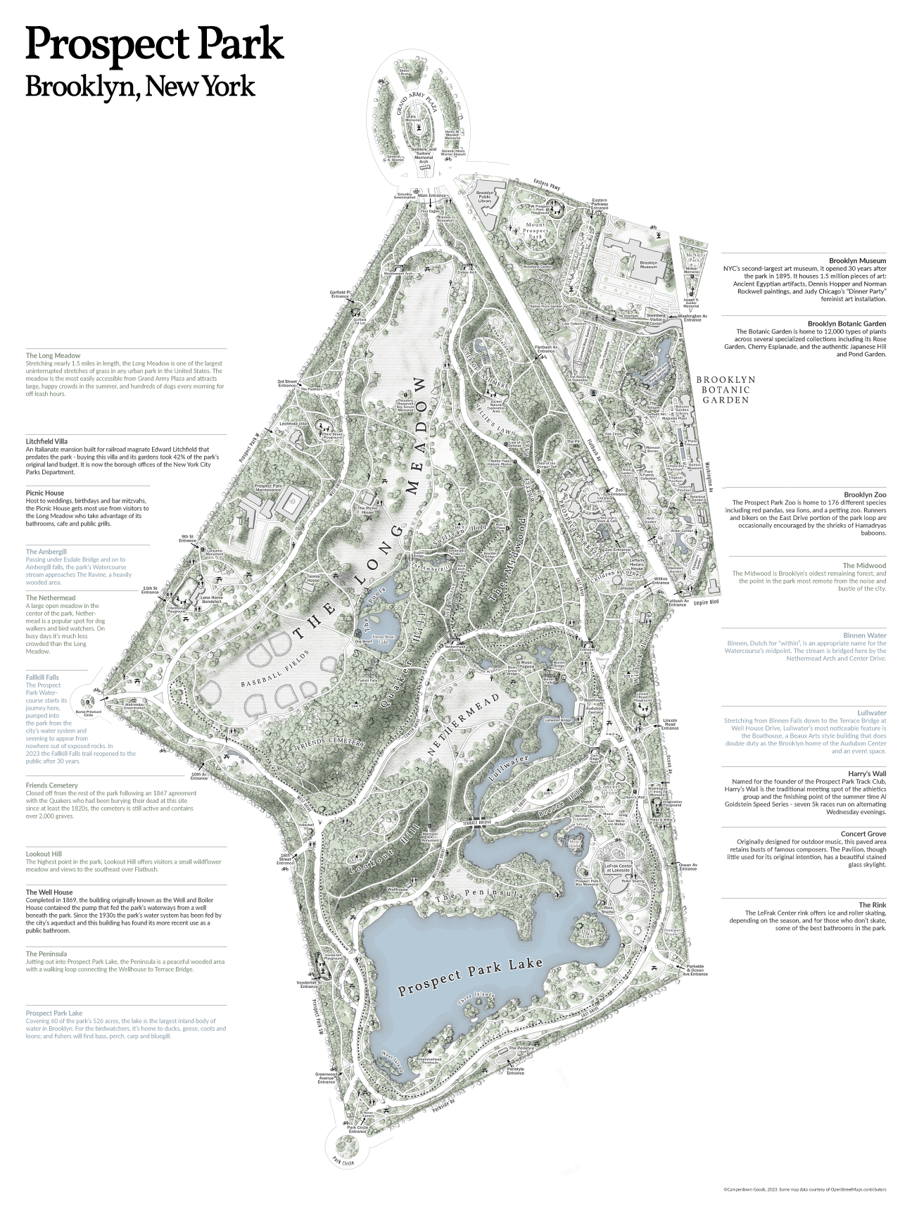 Prospect Park Wall Map – Camperdown
