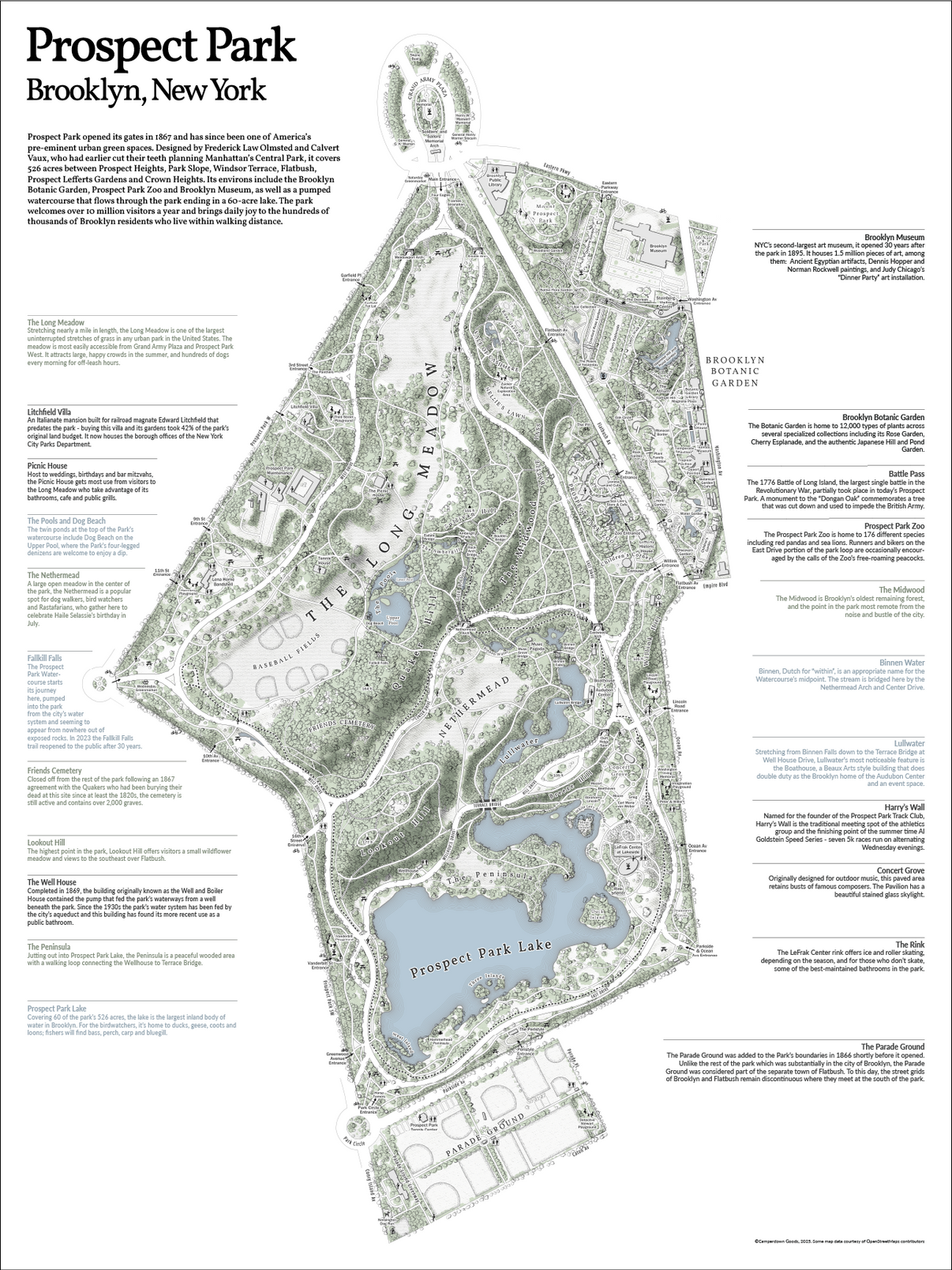 Prospect Park Wall Map – Camperdown